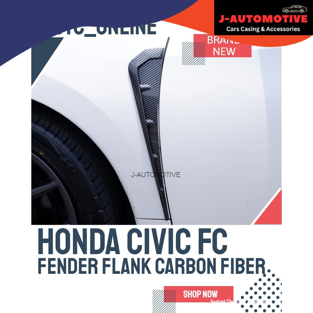 Project J (2 PCS) Universal Type R side fender Flank for Honda Civic FC ...