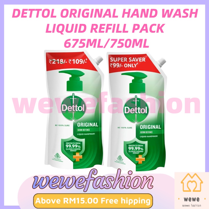 READY SROCK!!! Dettol Original Hand Wash Liquid Refill Pack 675ml/750ml | Shopee Malaysia