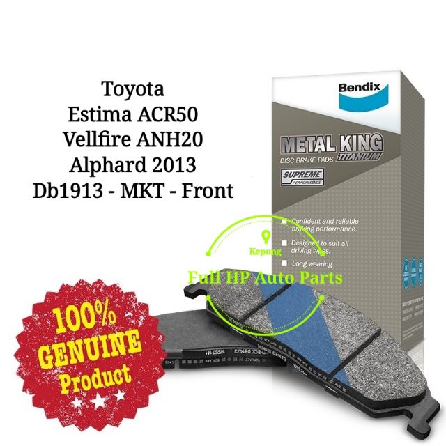 Original Bendix DB1913MKT Front Brake Pad - TYT Alphard GGH30 ...
