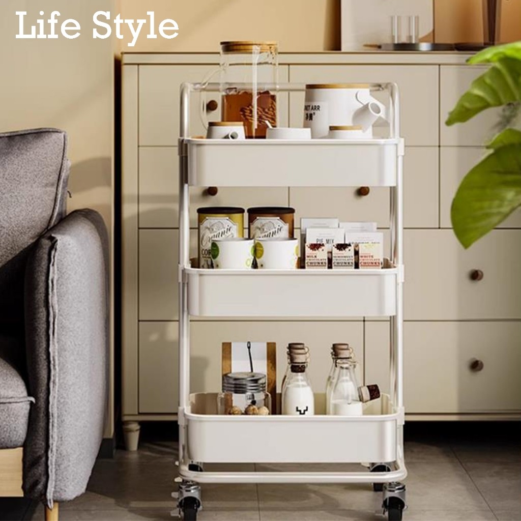 Life Style 3 Layer Multifunction Storage Trolley Troli With Handle ...