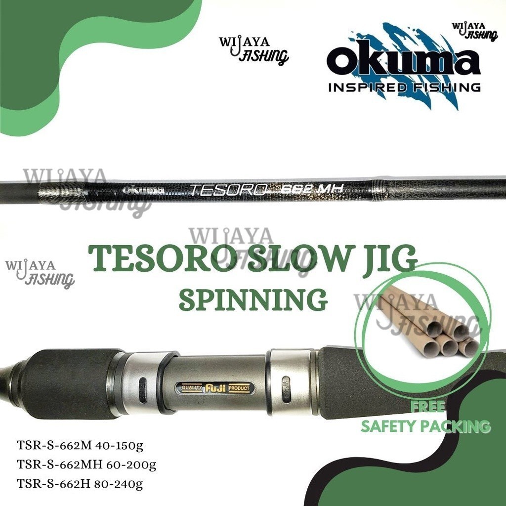Rod Okuma slow jigging TESORO TSR-S-662 PE2, PE3 and PE4 FUJI spinning ...