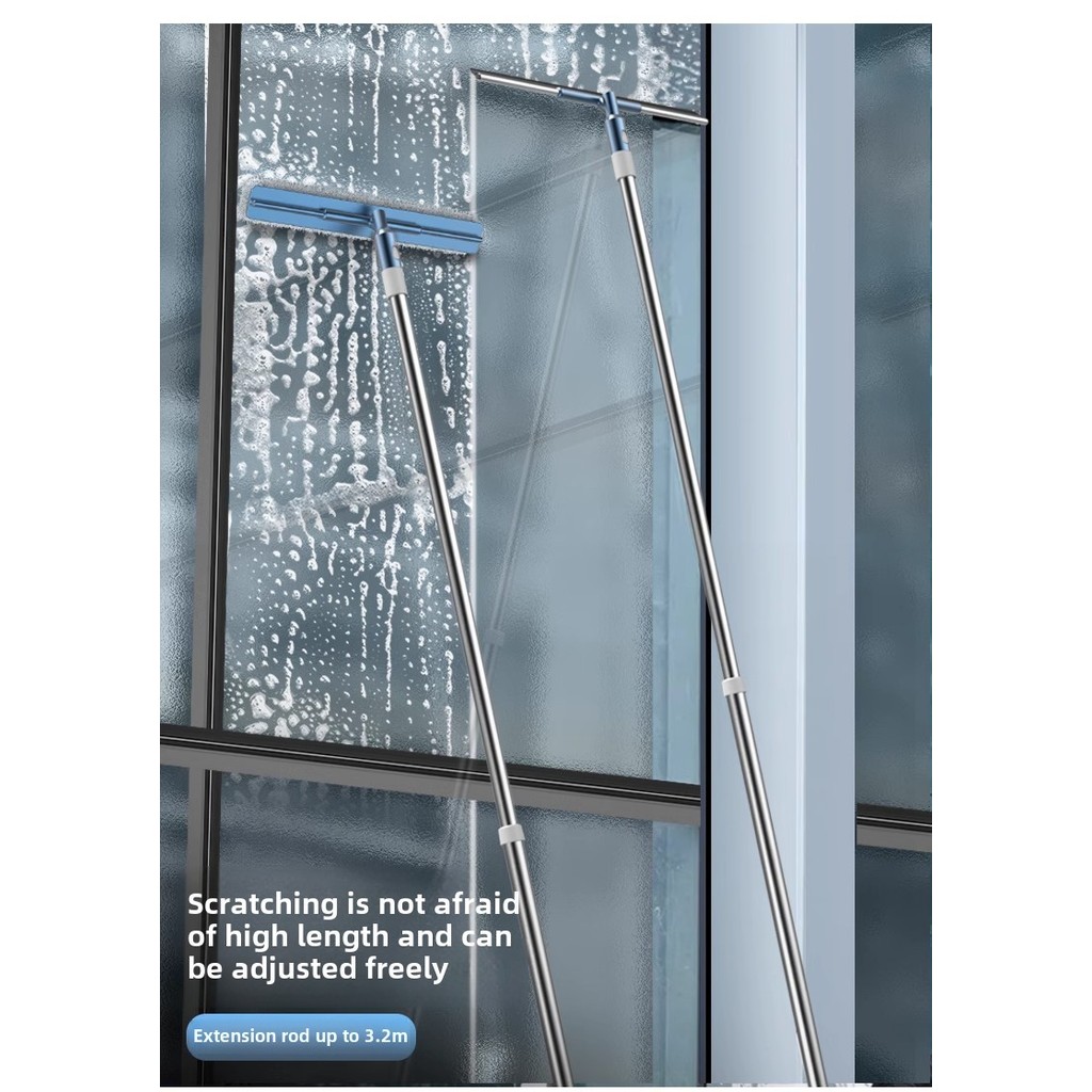 3.2m Extended Telescopic Rod Double-Sided Glass Cleaning Handy Tool ...
