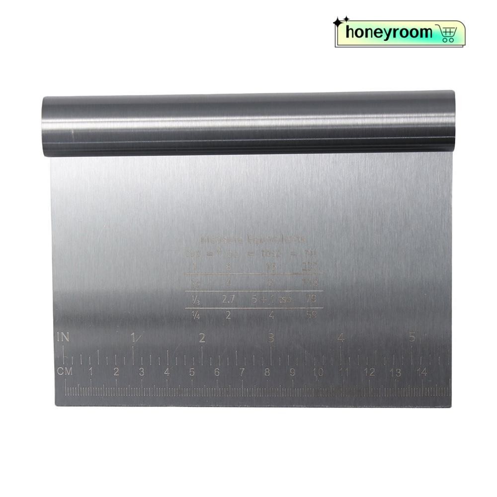 HONEYROOM Bench Scraper, Stainless Steel Measuring Scale Bench Chopper ...