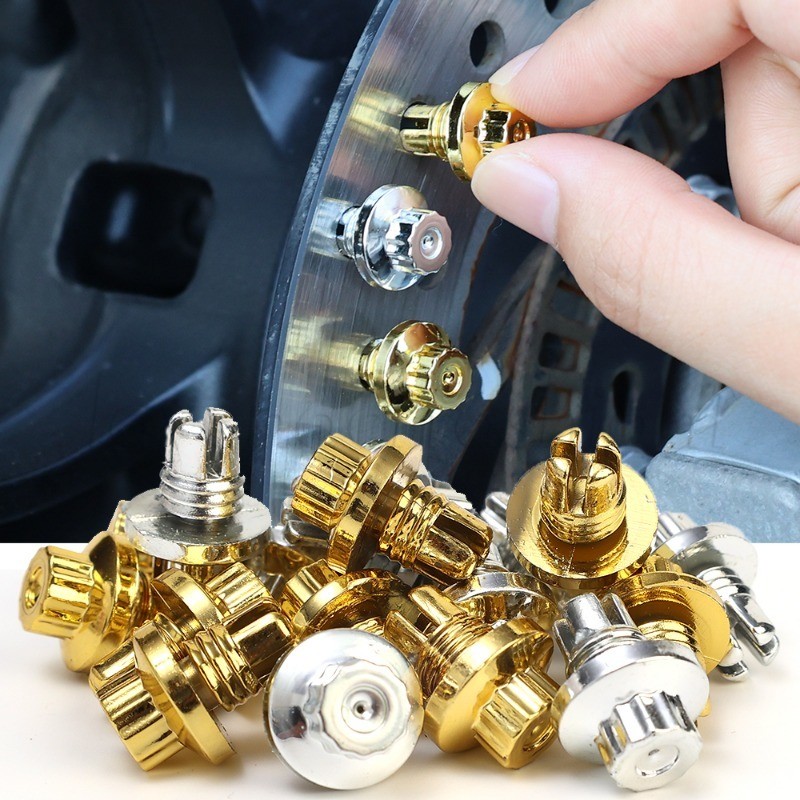 Car Tire Screws - Wheel Hub Decorative Plastic Screws - Universal Flat ...