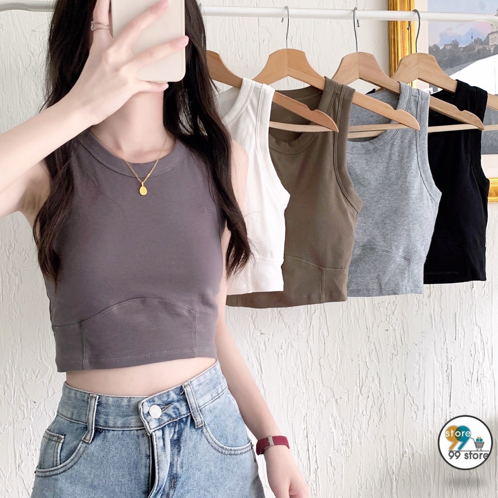 HS Girls Daily Comfortable Soft Vest Women High Elastic Slim Vest Top ...