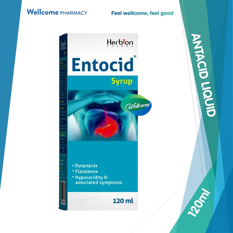 Herbion Entocid Syrup for Gastric Acid, Stomach Wind, Flatulence ...