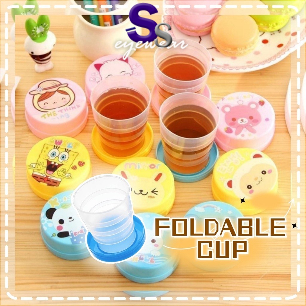 Cartoon Folding Cup Travel Collapsible Plastic Drinking Cup Portable ...
