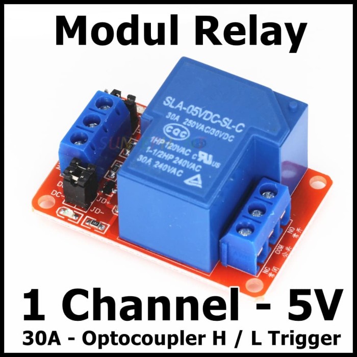 Relay Module 1 Channel 5 Volt 5v Load 30A With Optocoupler High Low ...