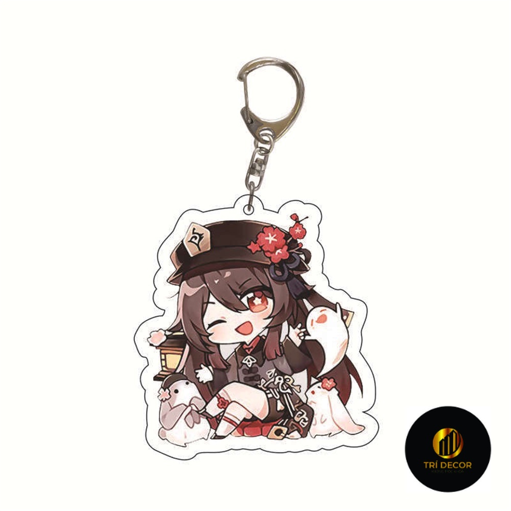 Acrylic Keychain with Cartoon Pattern Anime Genshin Collision Kunikushi ...