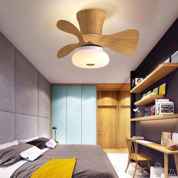 Small Ceiling Fan with LED Light Remote Control Ceiling Fan with Light ...
