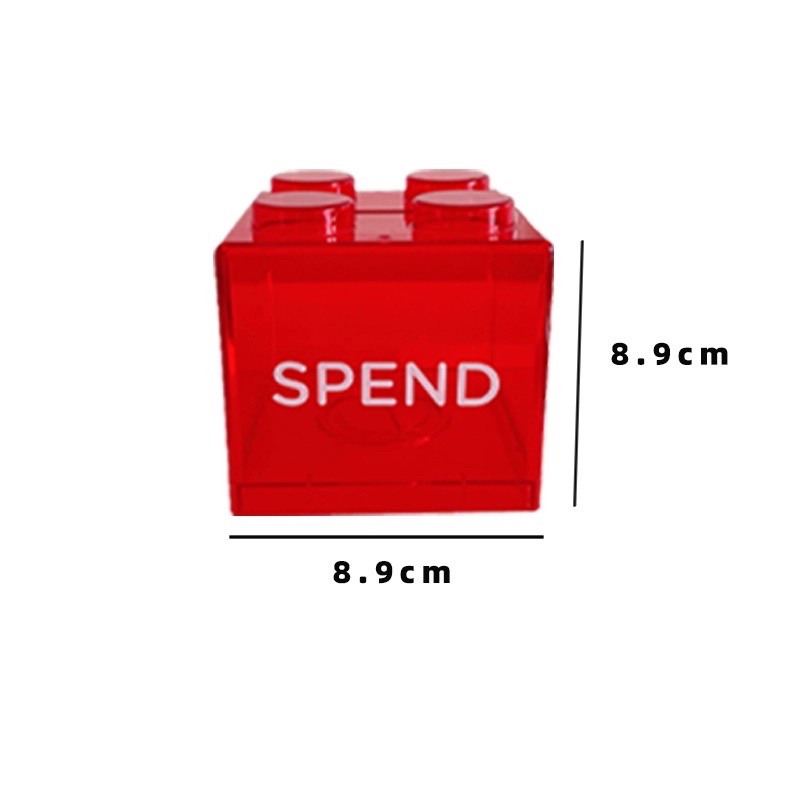 Large Acrylic Piggy Bank Kid Saving Planner Coin Box Saving Lego Money ...