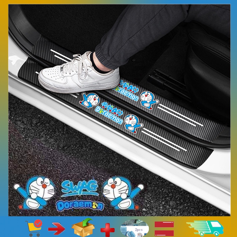 4pcs Door bezel protection Car carbon fiber automatic bezel sticker ...