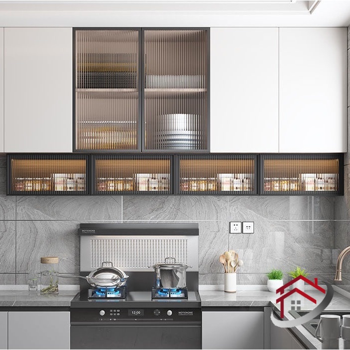 Wall Hanging Cabinet Kitchen Spice Cabinet Fully Enclosed Glass Door Storage Cabinet | Shopee ...