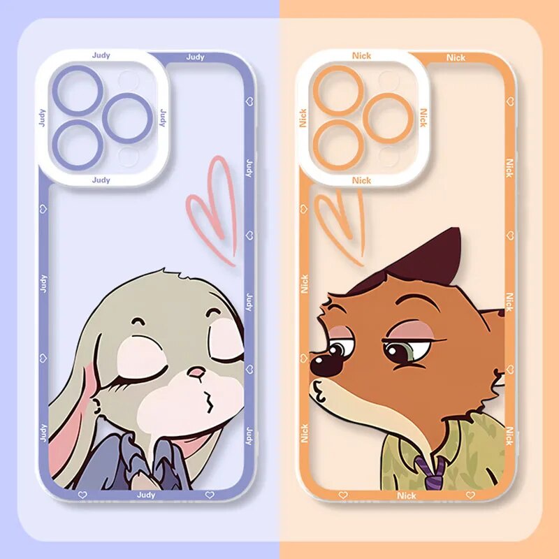 Iphone Case Square Edge Pair Z-Zootopia Judy Nick Rabbit And Fox 8plus ...