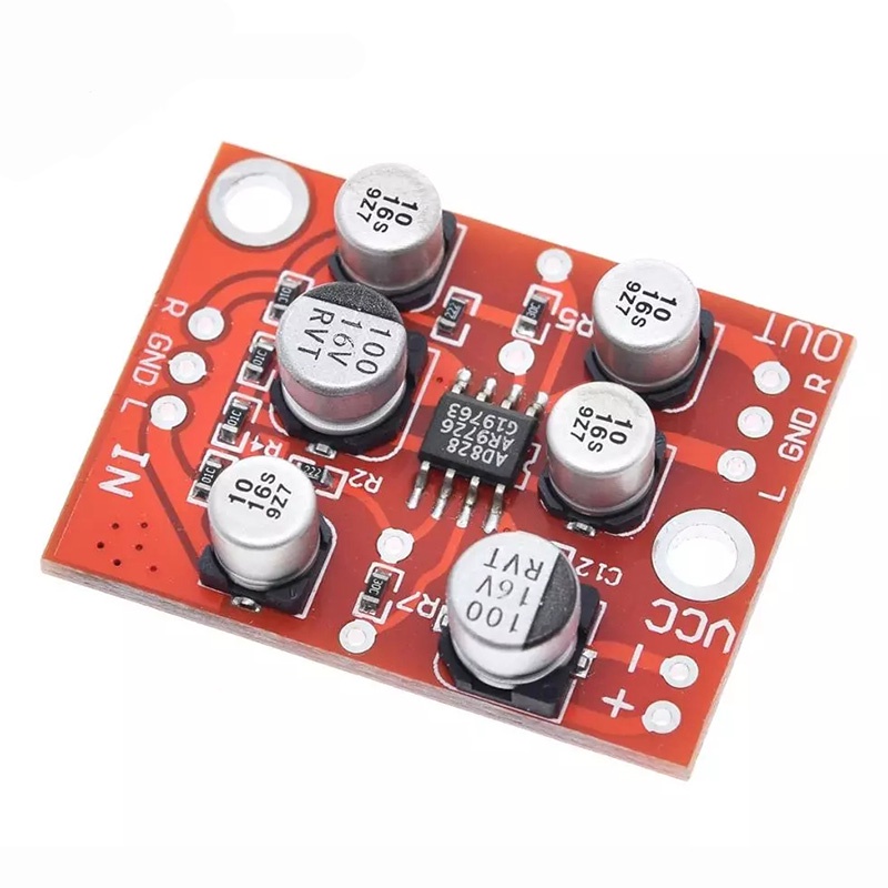 DC 5V-15V 12V AD828 Stereo Preamp Power Amplifier Board Preamplifier ...