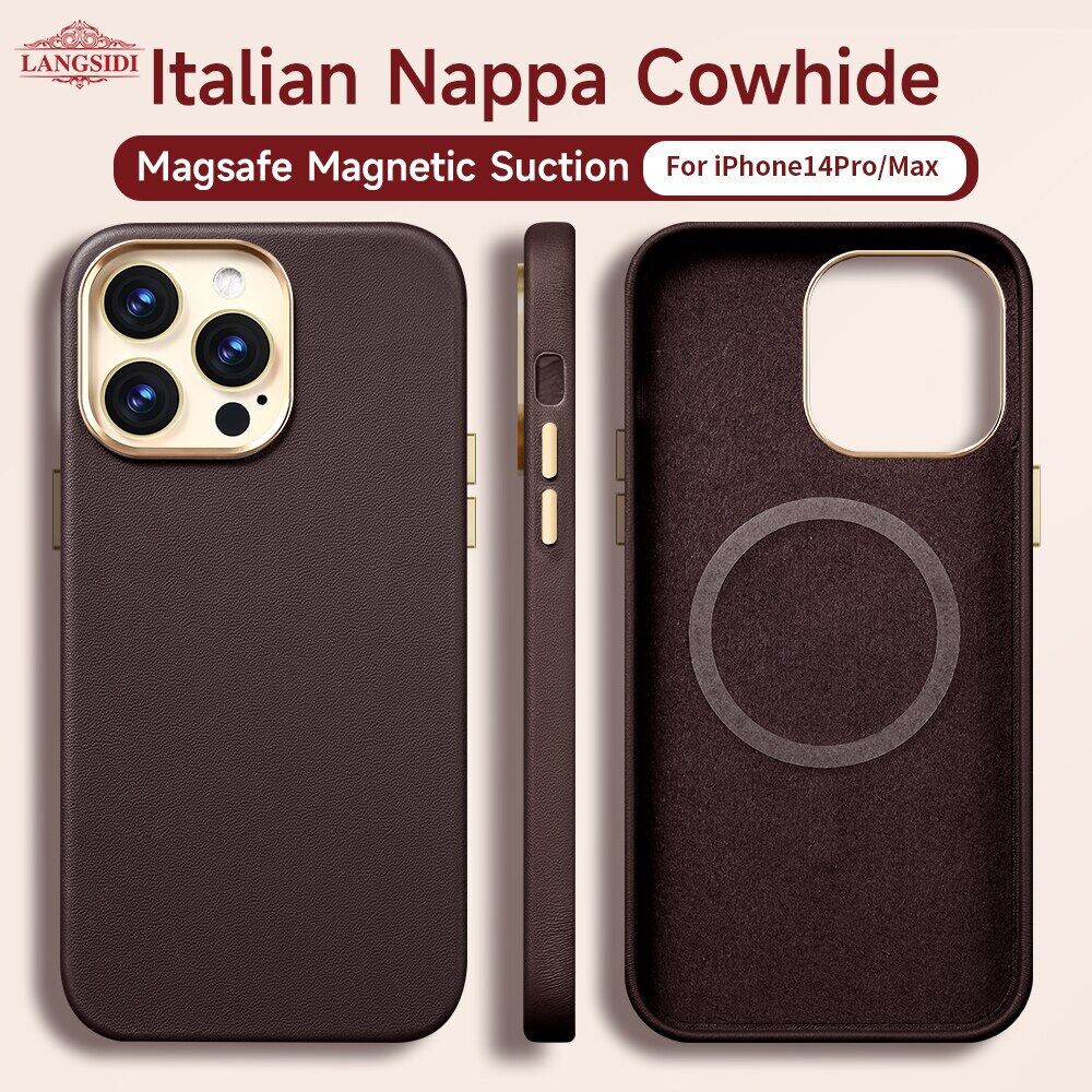 Original Nappa Leather for Magnetic Case for iPhone 15 Pro max 13 12 14 ...