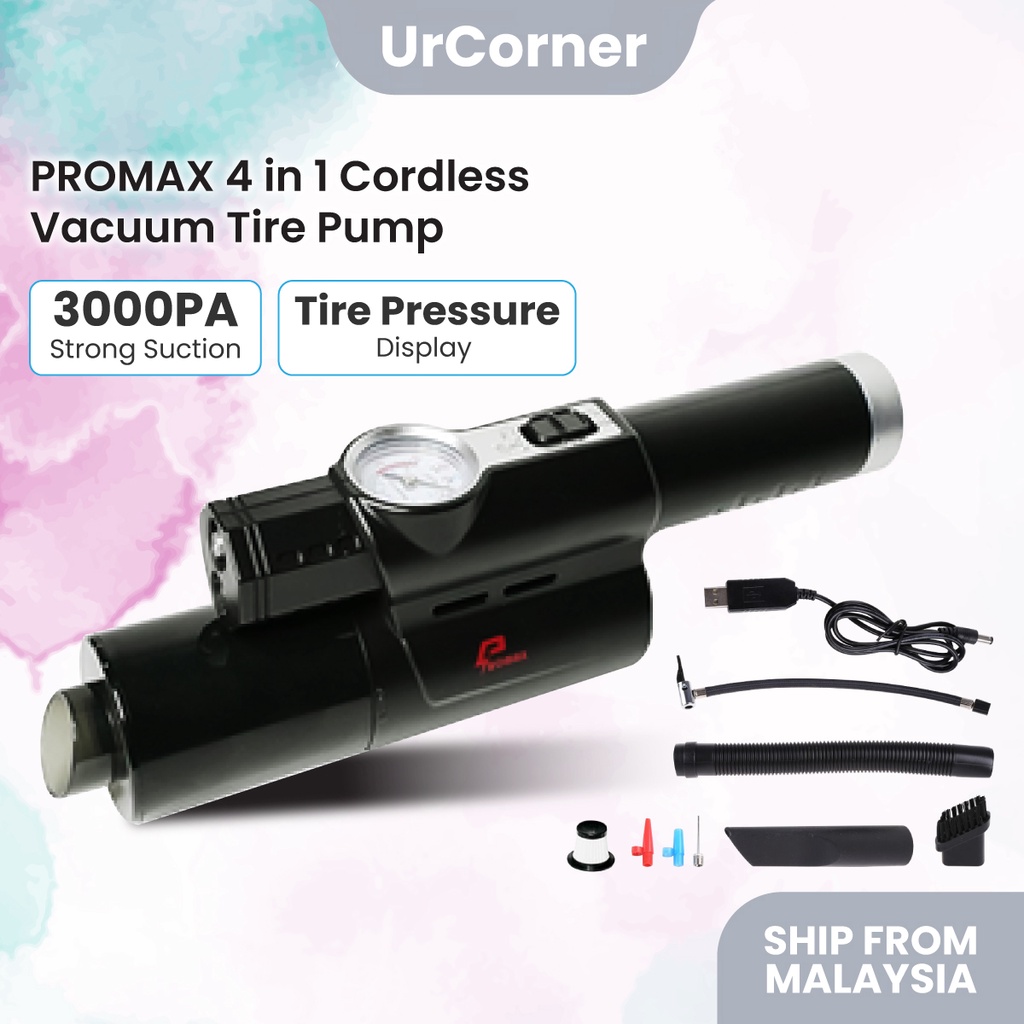 PROMAX 4 in 1 Cordless Vacuum Tire Pump | Shopee Malaysia