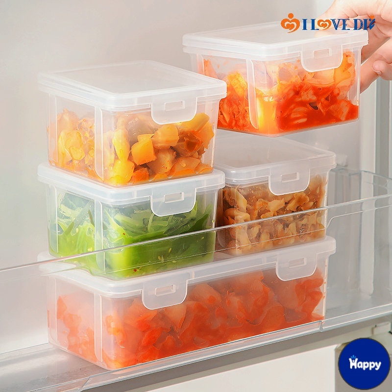 HS Flip-top Transparent Plastic Fridge Food Crisper/ Kitchen Spice ...