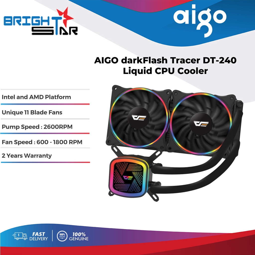 AIGO DarkFlash Tracer DT-240 240mm AIO RGB CPU Liquid Cooler | Shopee ...