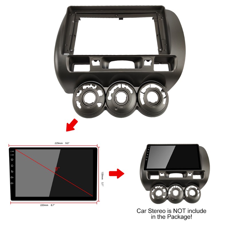 9 inch or 7"car android head unit fascia 2din frame stereo panel for ...