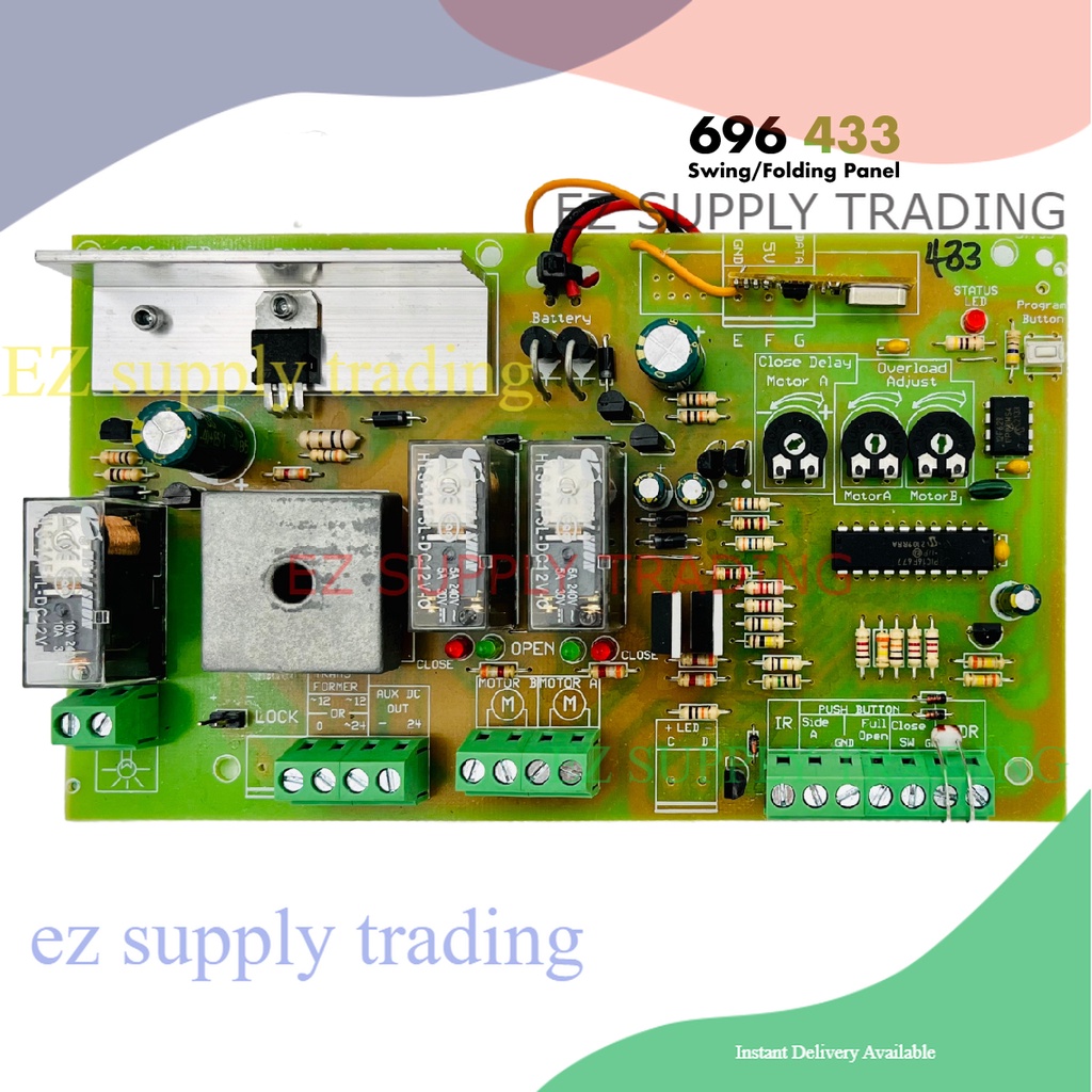 696 330/433MHZ SWING / FOLDING CONTROL BOARD PANEL ( BUILT-IN RECEIVER ...