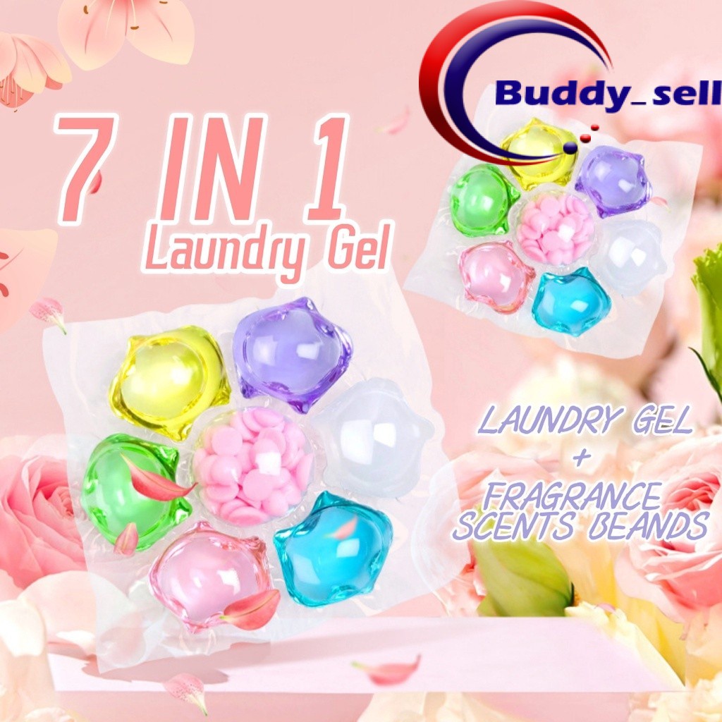 7 IN 1 Flower Laundry Gel With Scent Beads Fragrance Gel Detergent ...