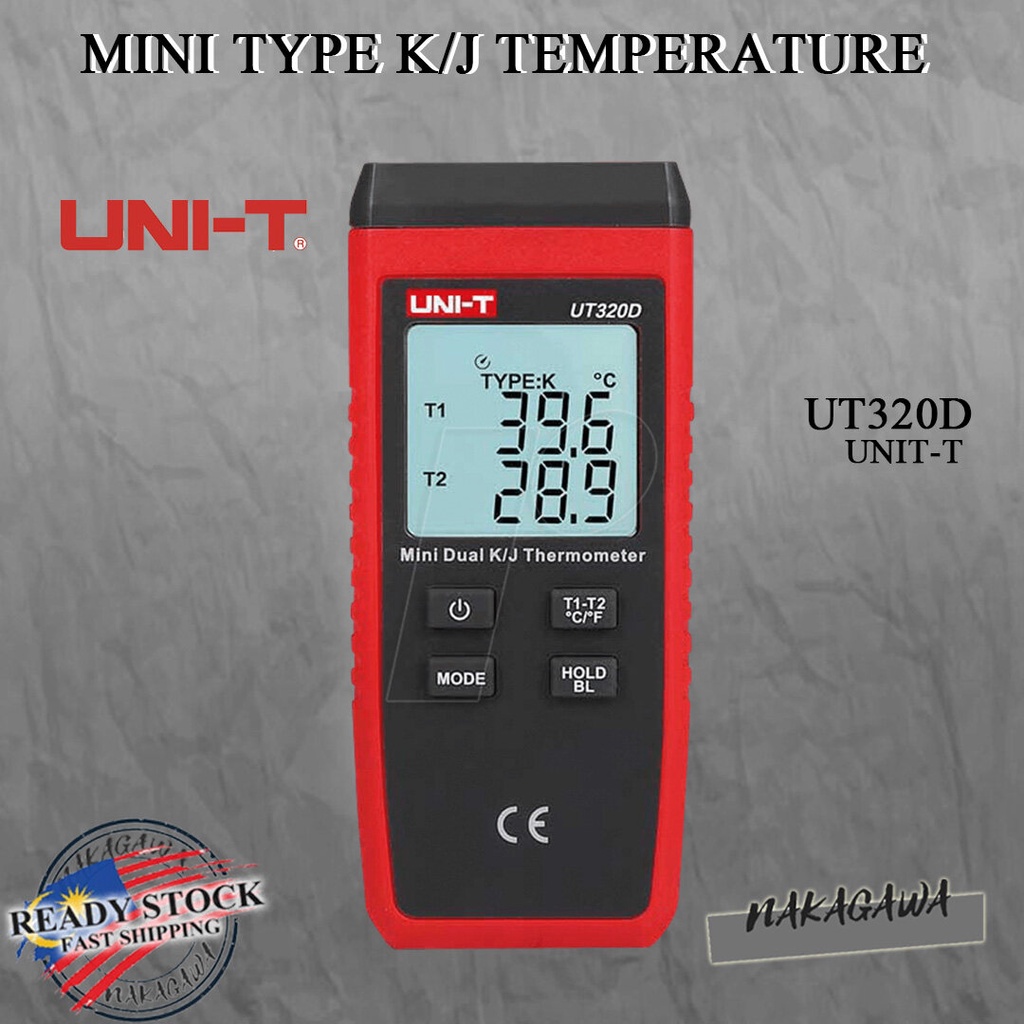 UNI-T UT320D MINI CONTACT TYPE DIGITAL THERMOMETER K/J TEMPERATURE ...