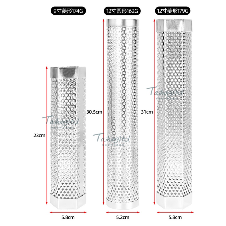 Barbecue Tools 304 Stainless Steel smoker tube Diamond Fruit Wooden Box ...