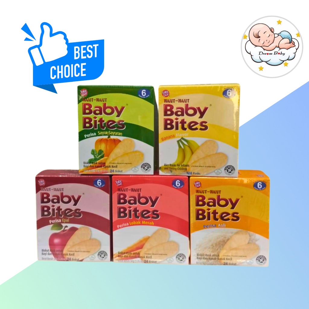 Take One Want-Want Baby Bites Rice Rusks 50g (24 Rusks) - Sayur/Asli ...