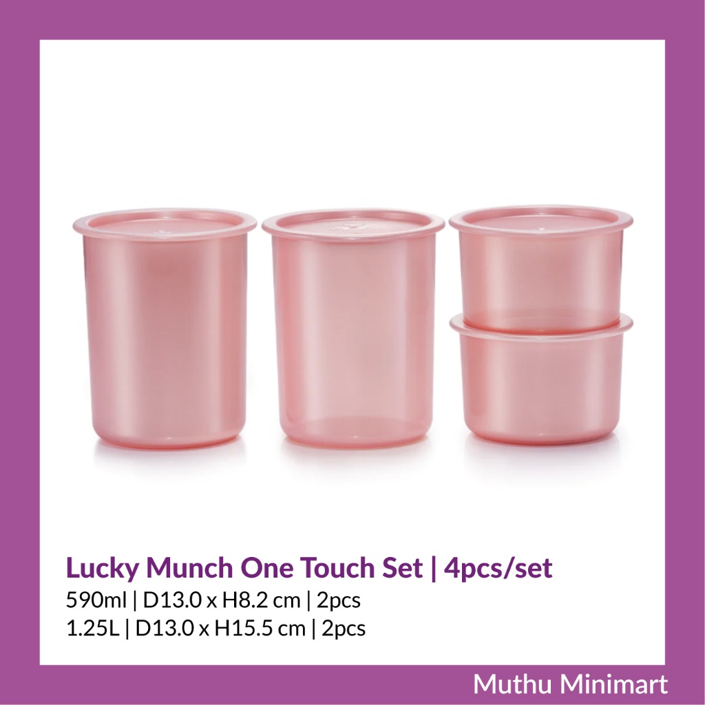 Original Tupperware | Lucky Munch One Touch Set Food Storage Container ...
