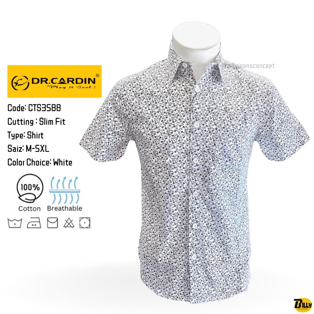 DR CARDIN Brand Men’s Slim Fit Casual Collar Shirt With Pocket ...