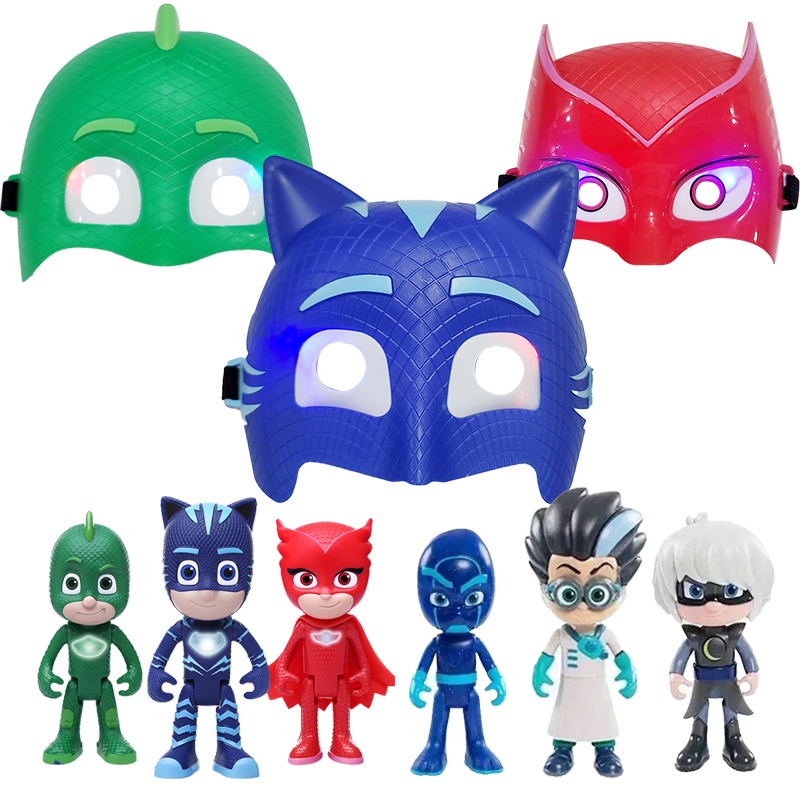 3Pcs/set PJ Masks Kids Mannequin Toys & PVC Masks CosPlay Catboy Gekko ...