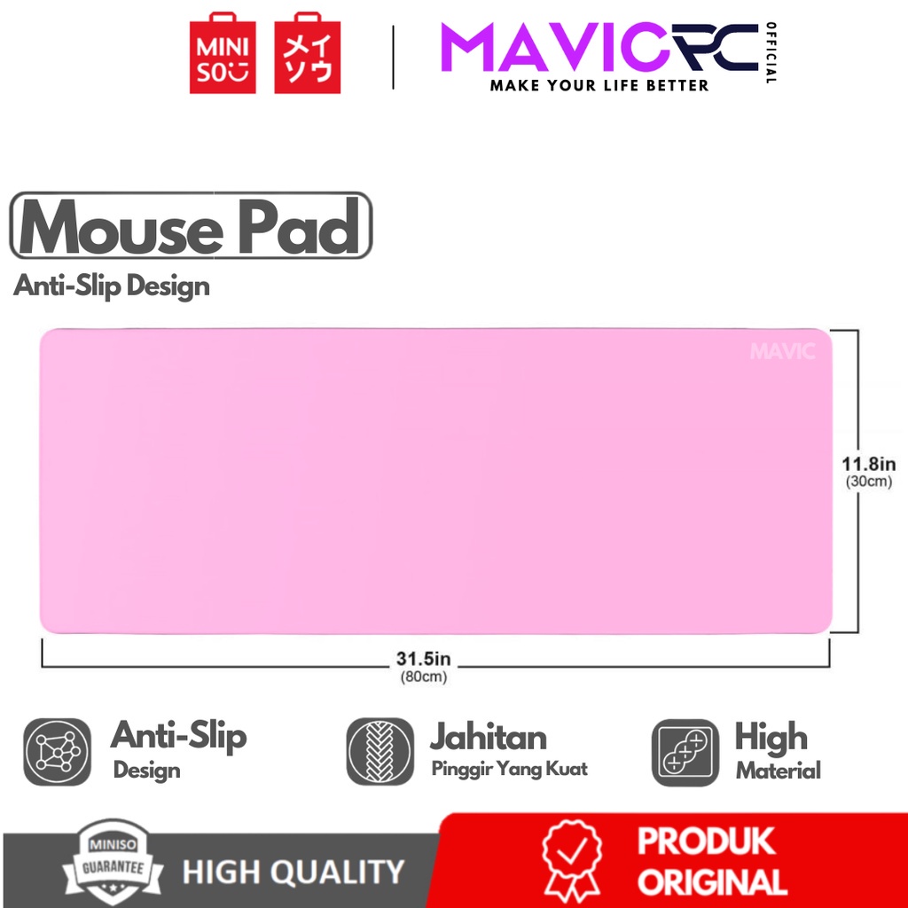 Miniso Mouse Pad 80x30cm Large Solid Color Anti-Slip Design Mouse Pad Original | Shopee Malaysia
