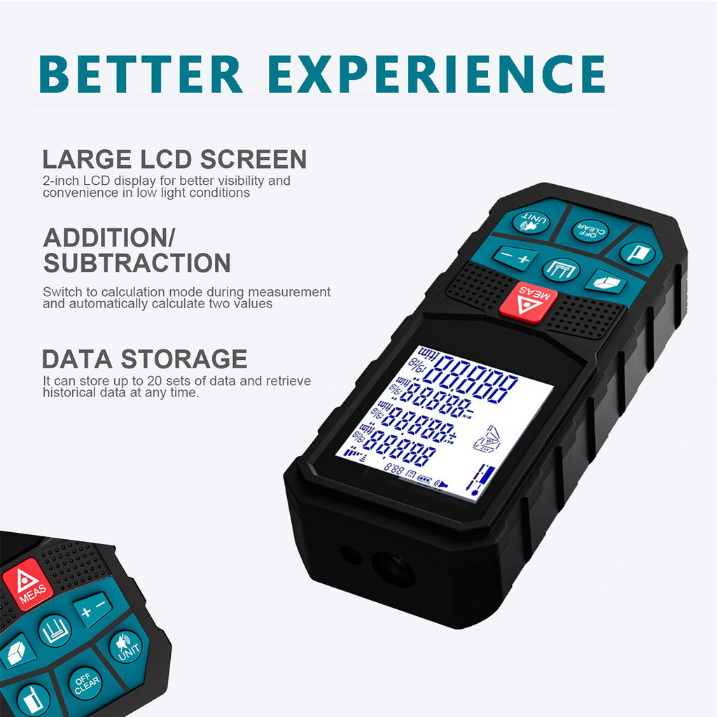 Laser Rangefinder Smart LCD Distance Meter Digital High Precision ...