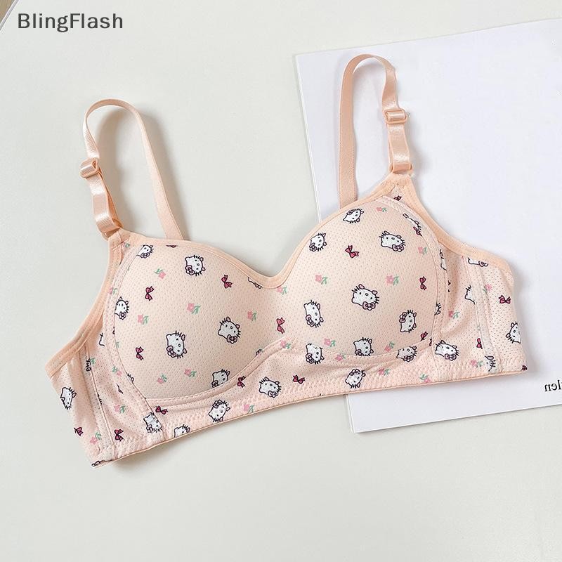 [BlF] No Rim Japanese Style Cute Sweet Print Cartoon Cat No Rim Bra [FH ...