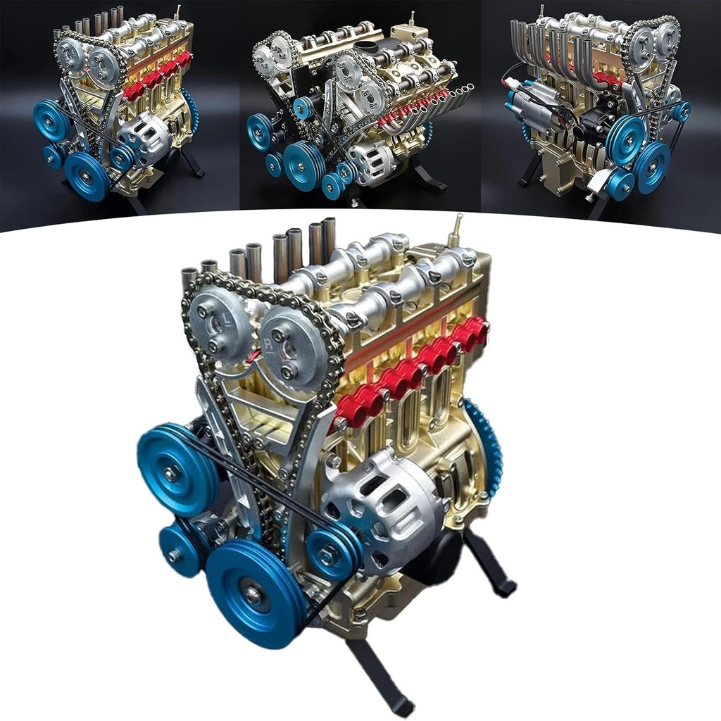 8-Cylinder Full Metal Car Engine Model, 4 Cylinder Car Engine Kit Adult ...