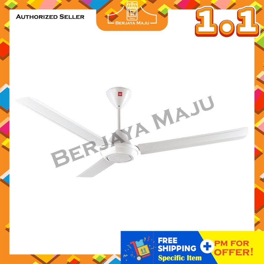 KDK 60" AC Motor 3 Blade Basic Ceiling Fan K15V0 / K15VO (White ...
