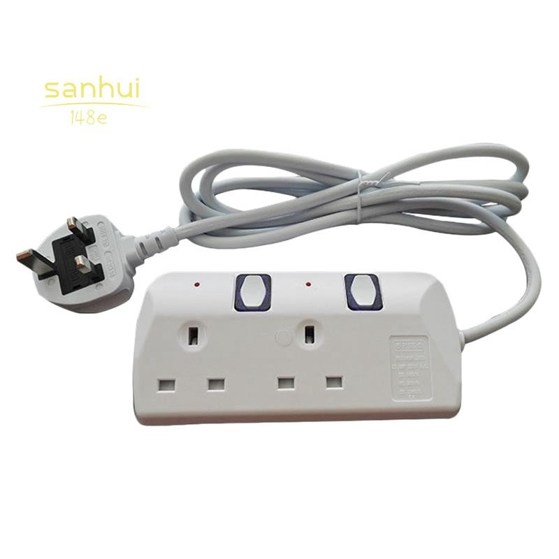 2 Way Extension Lead with Switches Portable White in Home Office 2M/6 ...