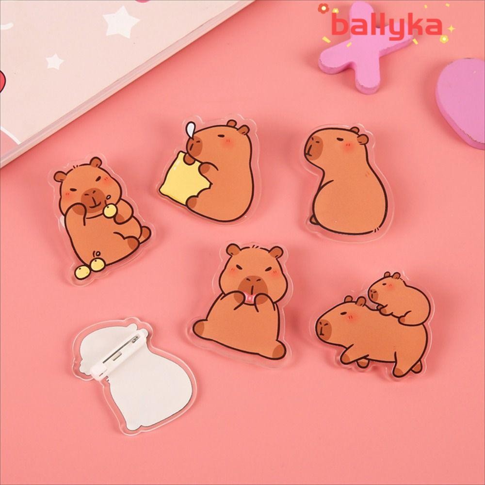 BALLYKA Capybara Acrylic Badge, Clothes Accessories Cute Capybara Pins ...