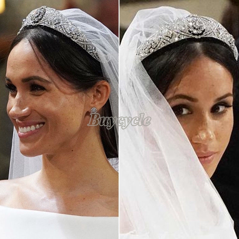 Crystal Princess Meghan Wedding Crown Queen Mary Bandeau Tiara | Shopee ...