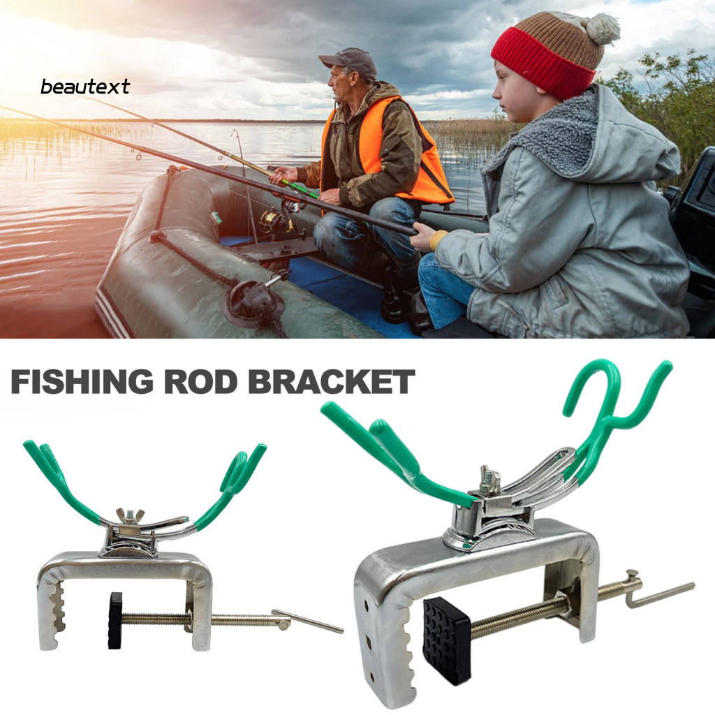 beautext Clip-on Fishing Rod Holder Metal Fishing Pole Holder 360 ...
