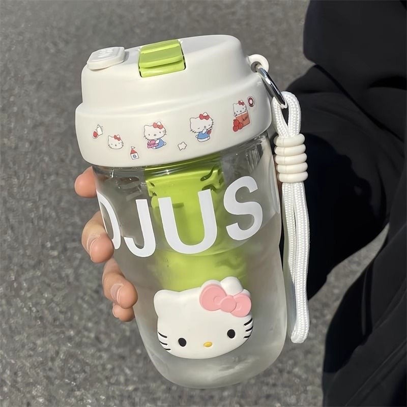 Water cup High-value 2024 Girls Tea cup Double Drinking Straw cup ...