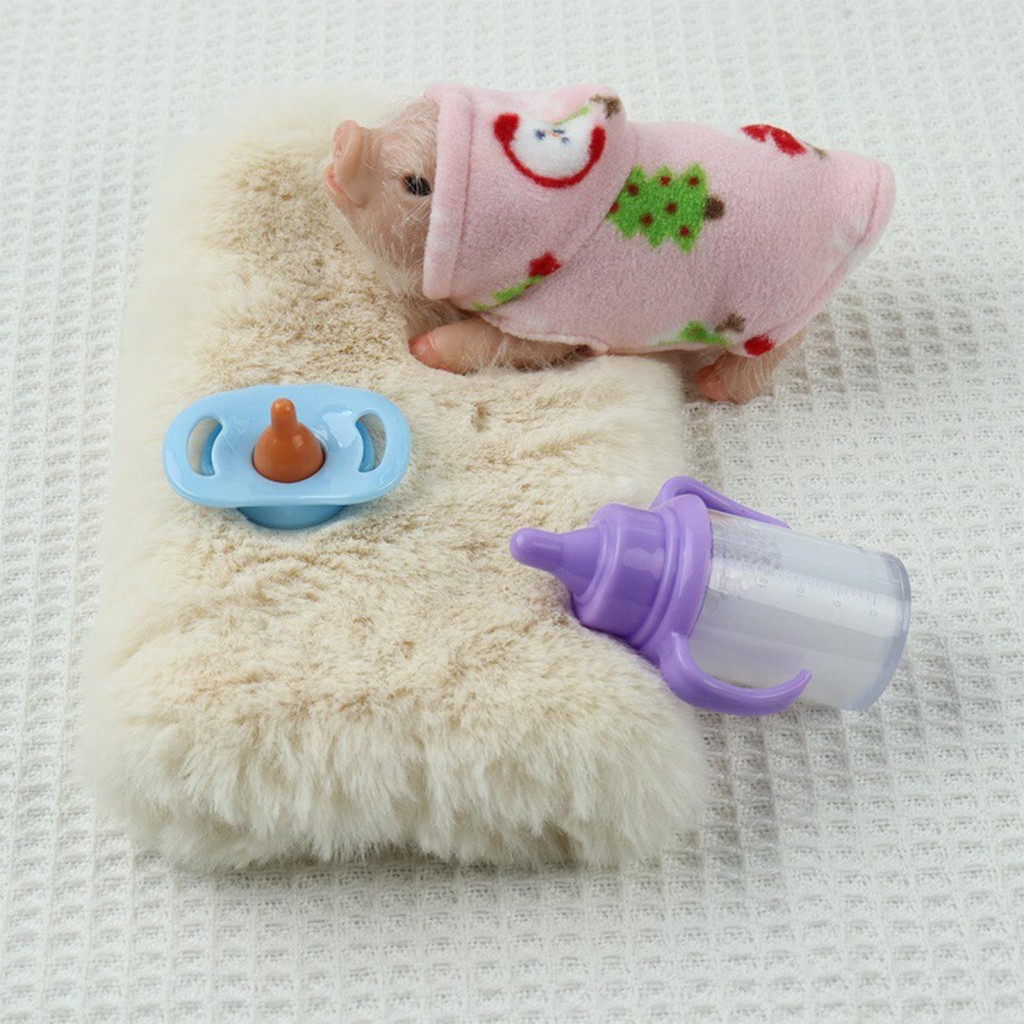 Silicone Pig Toy Elastic Fake Animal Ornament Mini Pig Reborn Pinch Toy ...