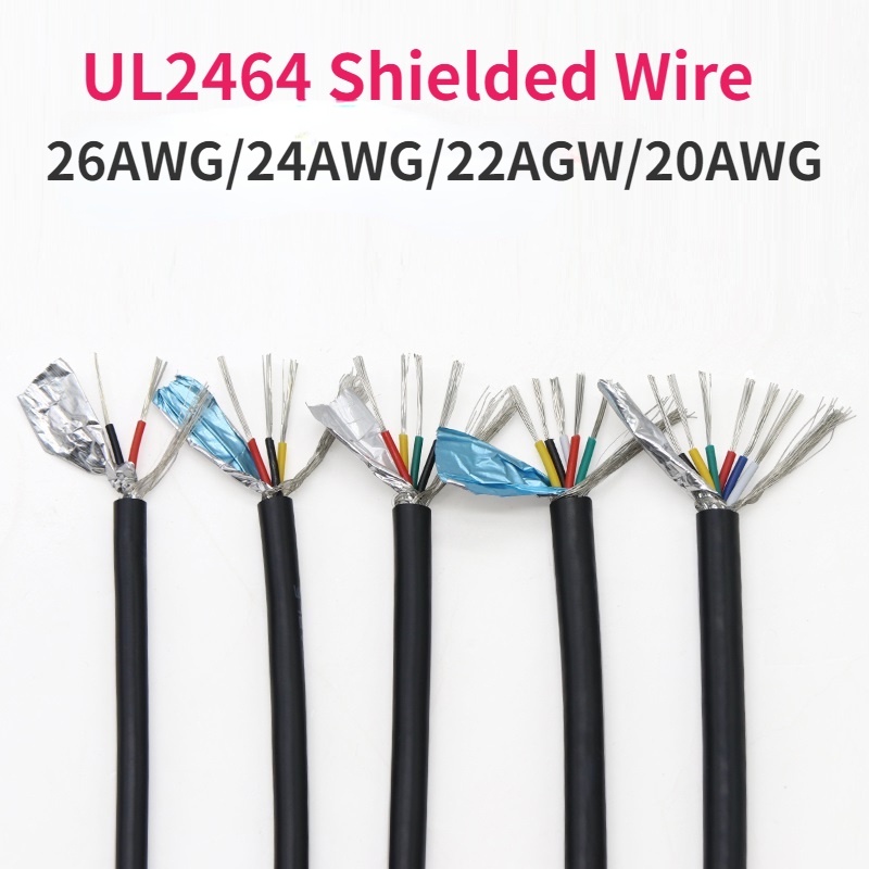 1Meter UL2464 Shielded Wire 26/24/22/20AWG Channel Audio Line multi Cores Copper Signal Control ...