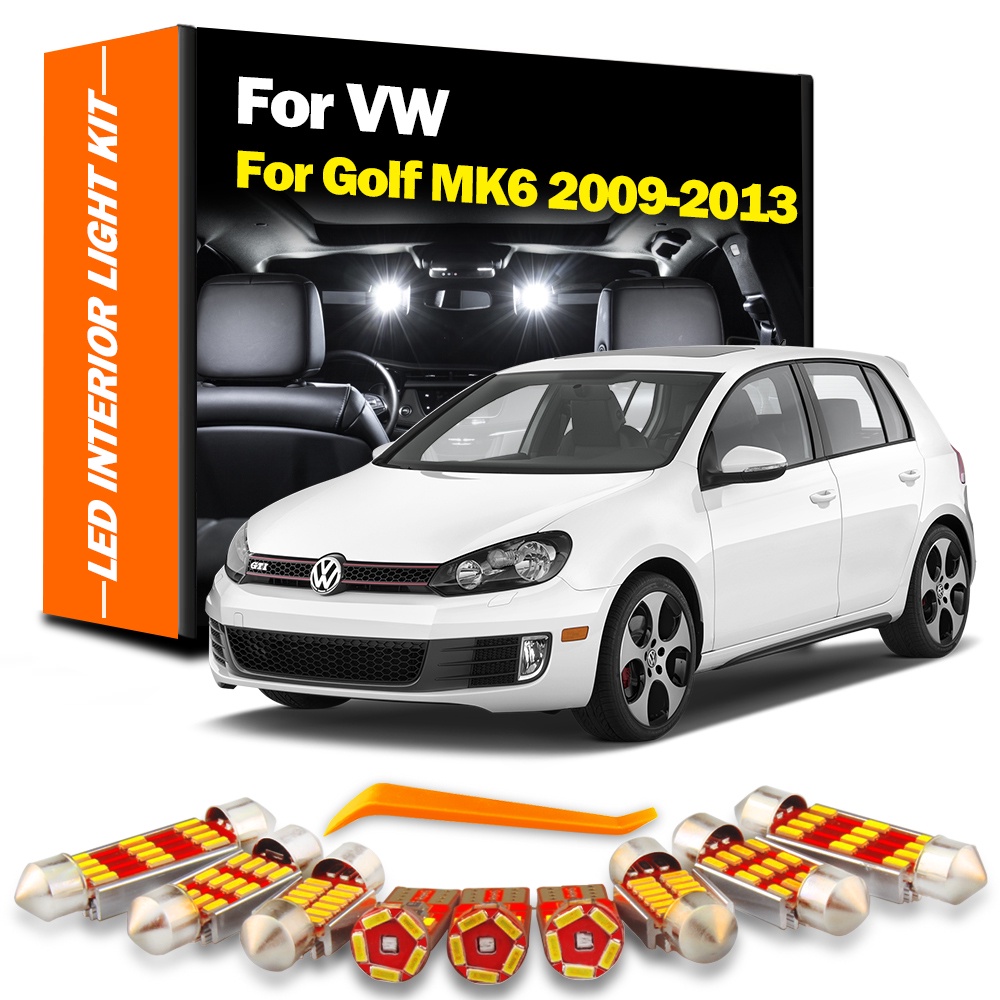 14Pcs LED Bulb Interior Indoor Light Kit For VW Volkswagen Golf MK6 6 ...