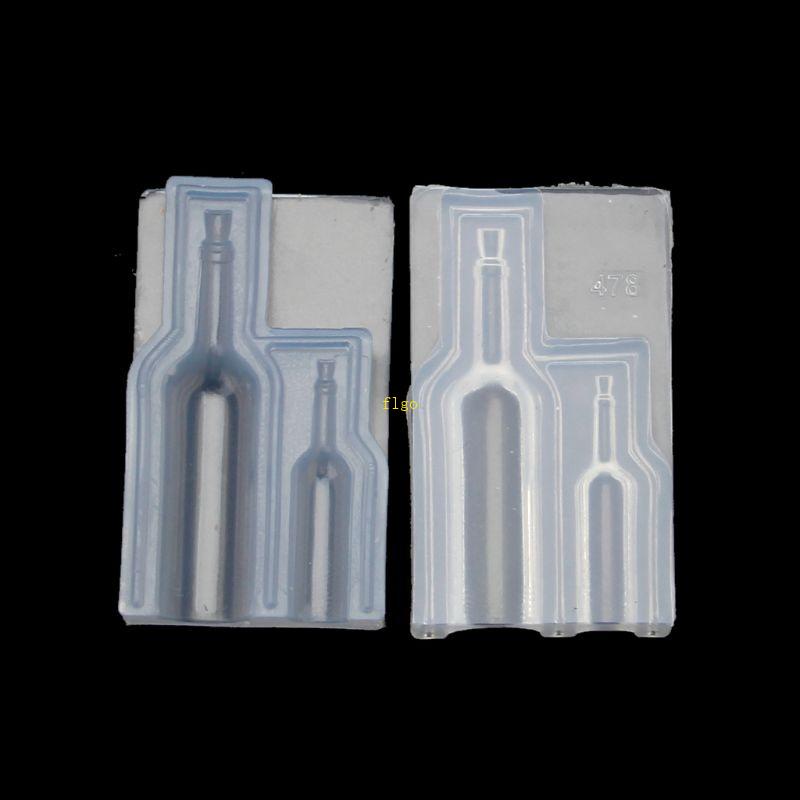 flgo DIY Small 3D Wine Glass Bottle Silicone Resin Mold Resin Casting ...