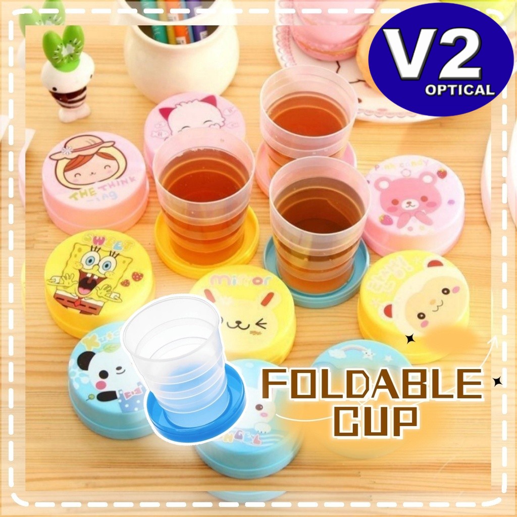 Cartoon Folding Cup Travel Collapsible Children Plastic Drinking Cup ...
