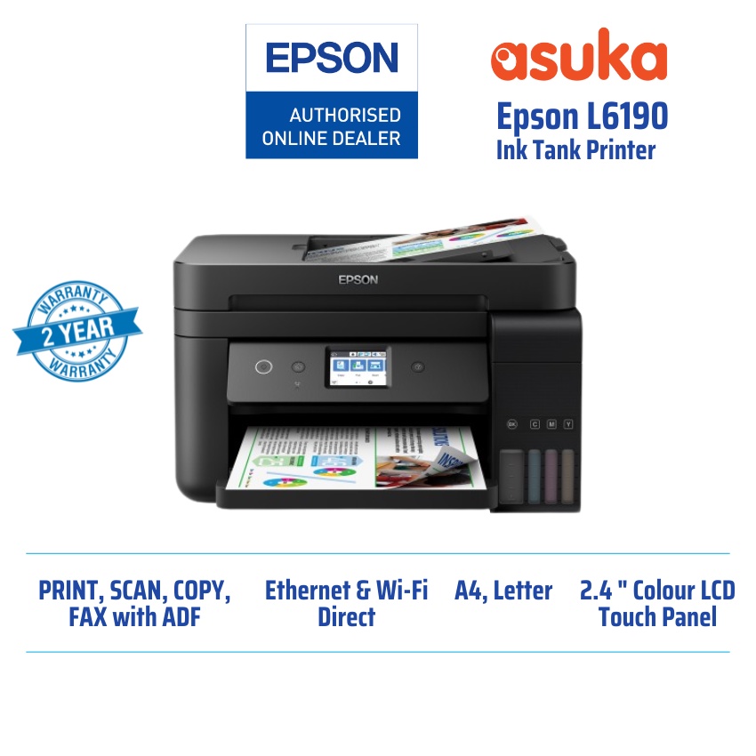 Epson L6290 Wi-Fi Duplex All-in-One Ink Tank Printer with ADF (Bundle ...