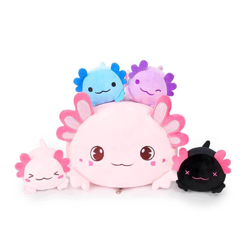 AIXINI Axolotl Plush Axolotl Stuffed Animal with 4 Baby Axolotl Plushie ...