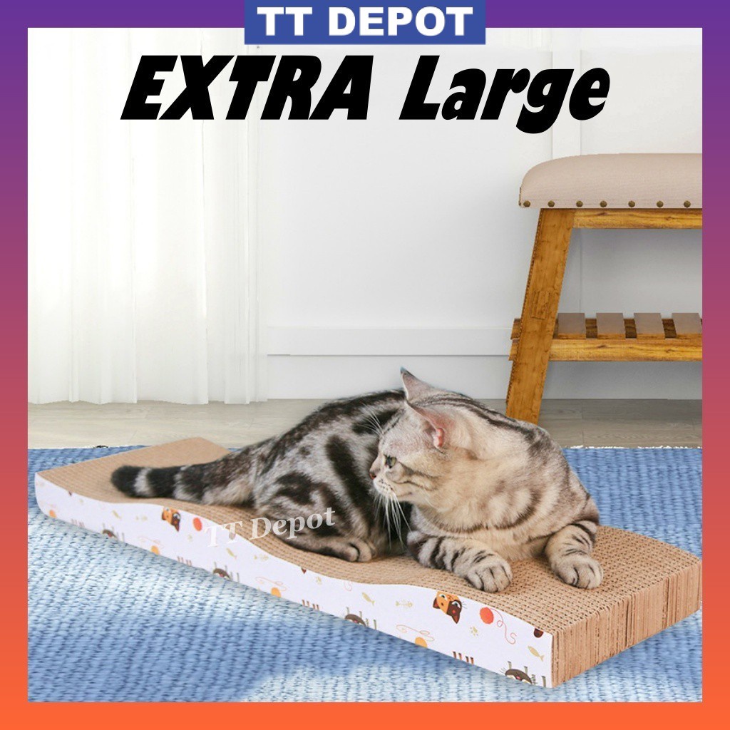 EXTRA LARGE Cat Scratcher Scratching Post Cardboard | Shopee Malaysia